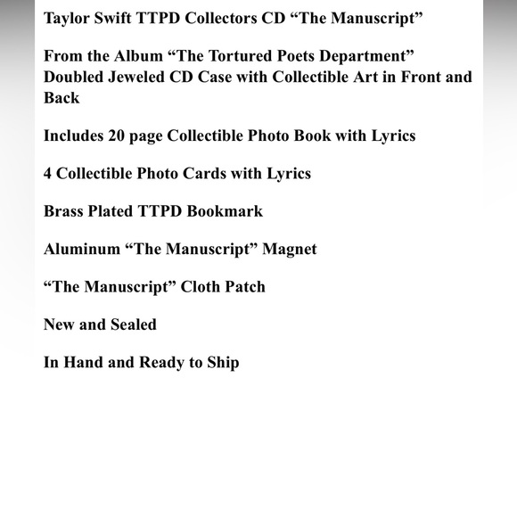 Taylor Swift | Media | Taylor Swift Ttpd Collectors Edition Deluxe Cd ...
